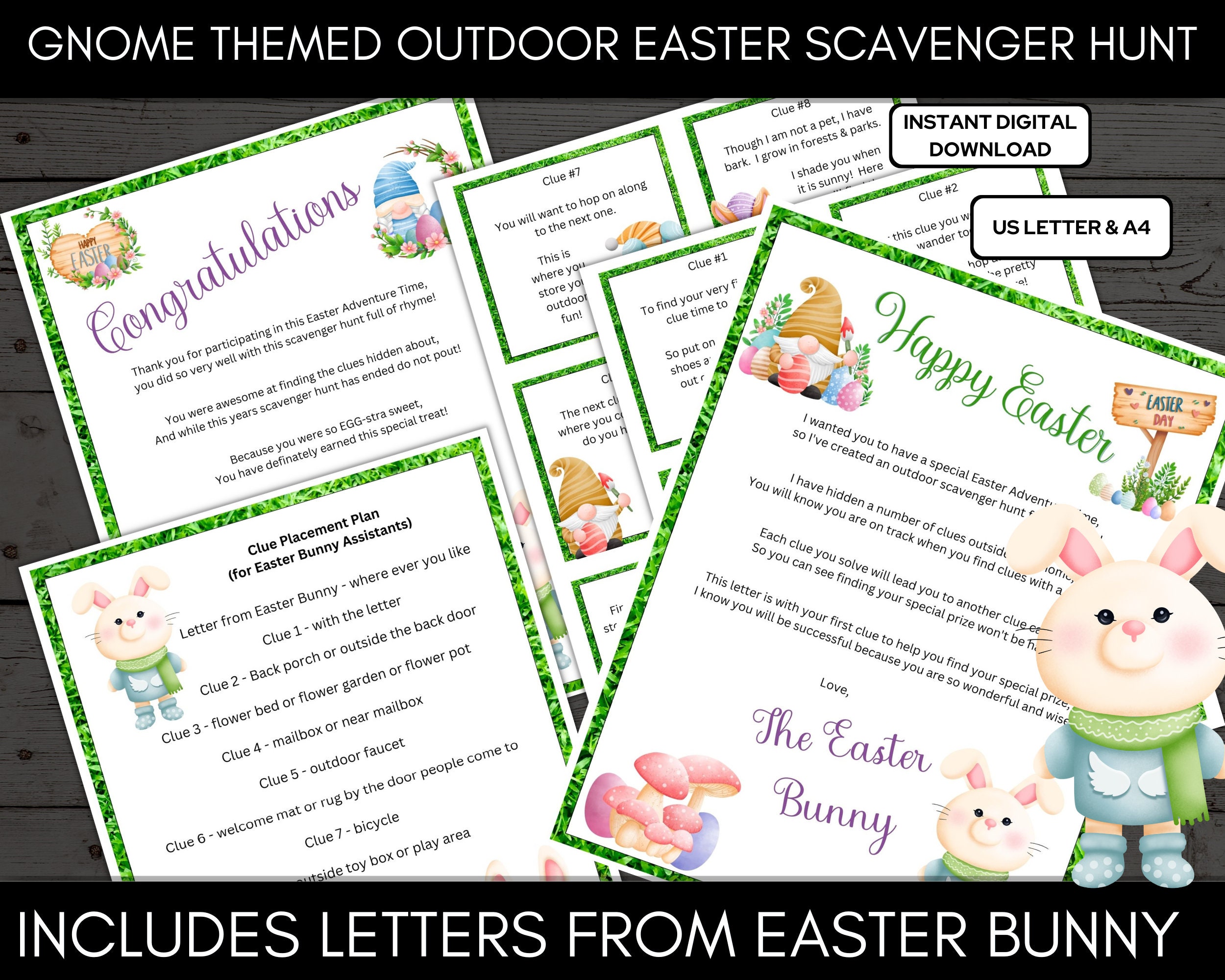 Outdoor Easter Scavenger Hunt, Easter Gnomes, Treasure Hunt, Easter Egg ...