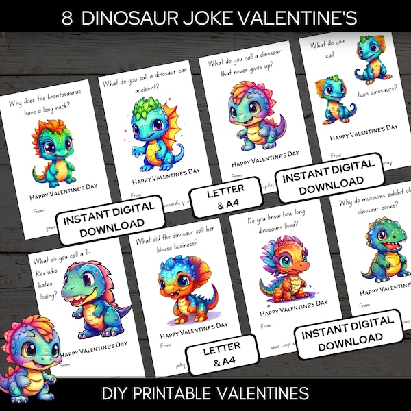 Dinosaur Valentine - Etsy