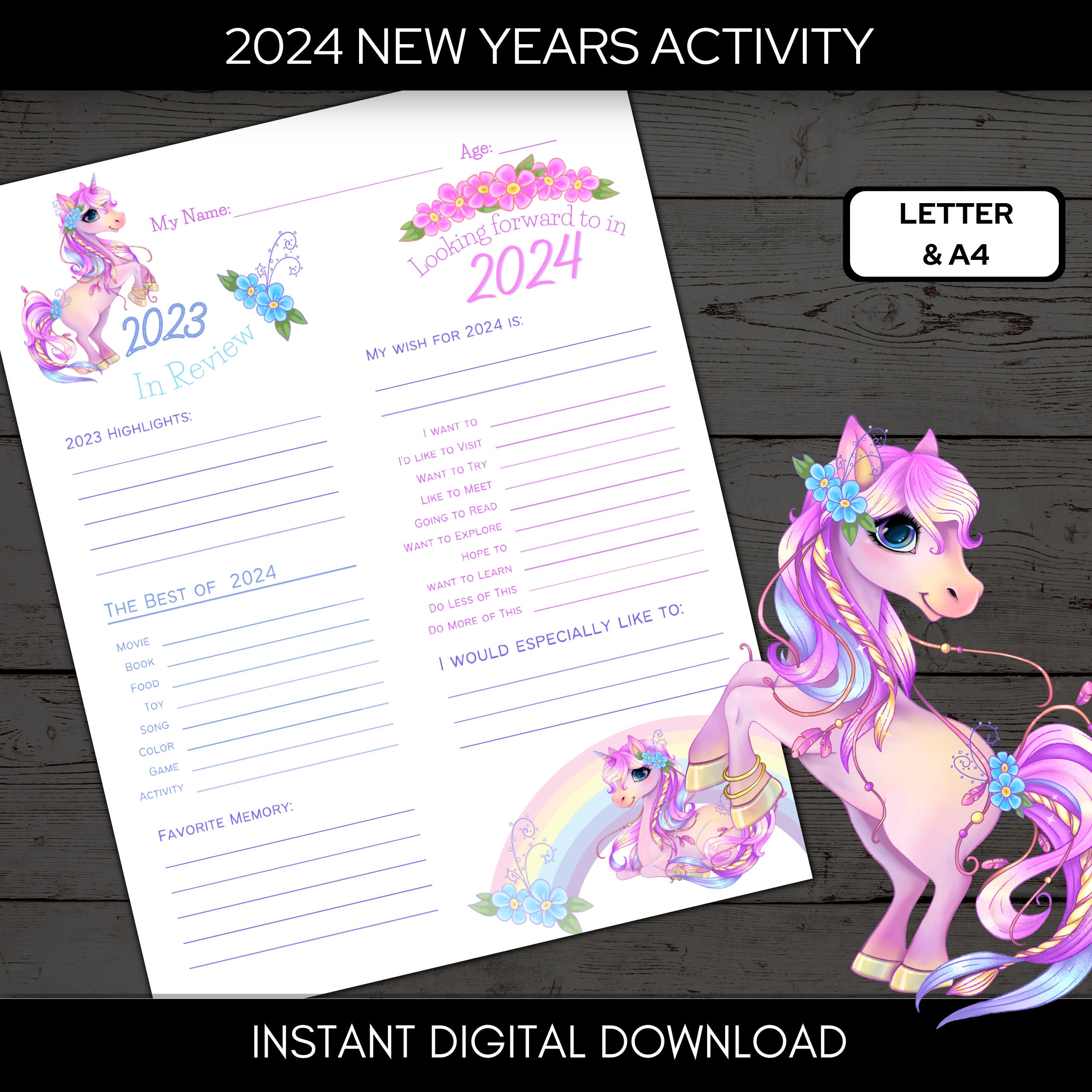 Kids Year in Review, Printable New Years Activity, 2024 New Year ...