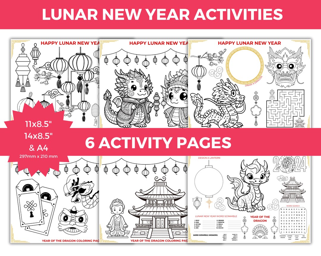 Chinese New Year Activity Pages, Year of the Dragon, Lunar New Year ...