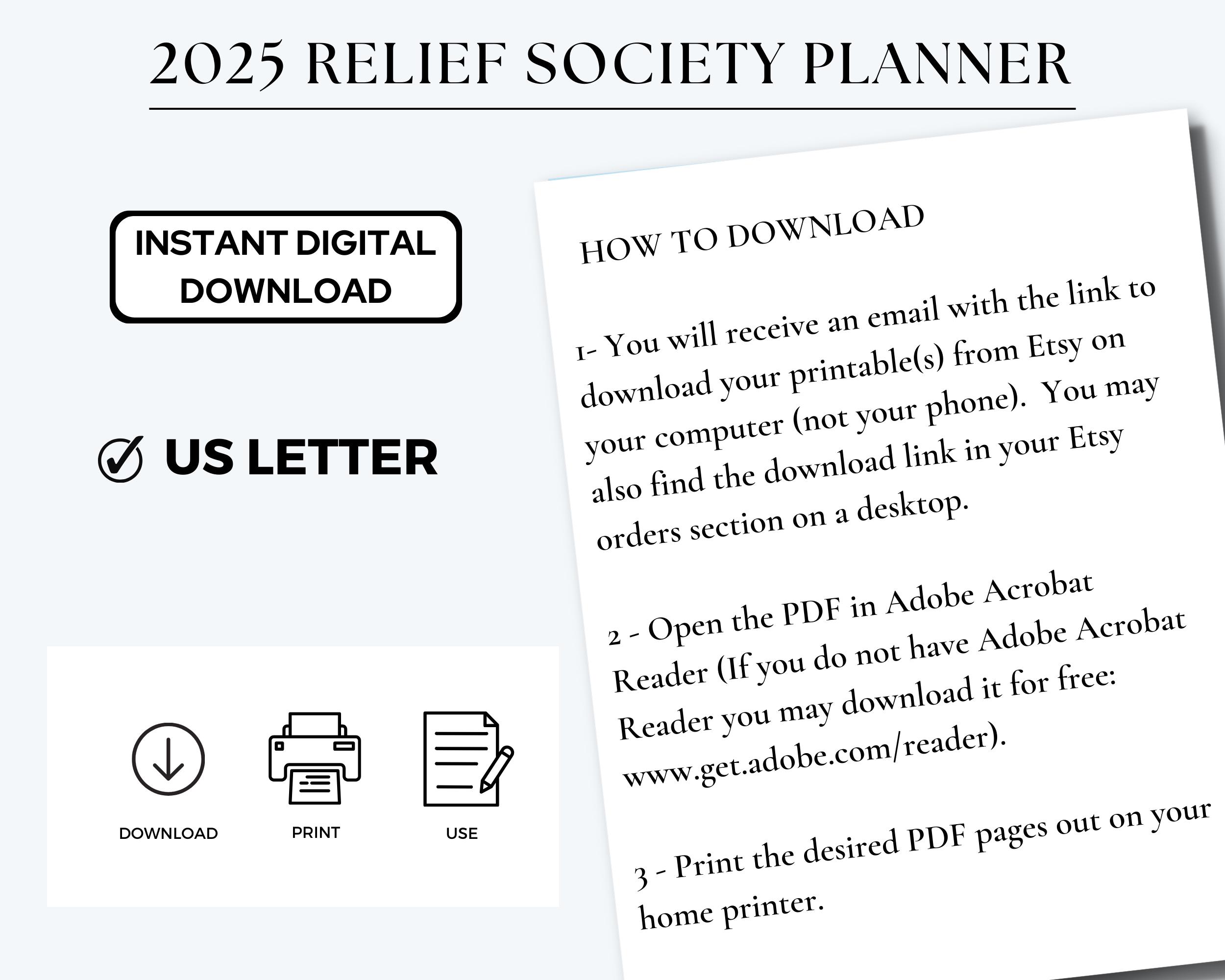 2025 LDS Relief Society Planner With Calendar, Come Follow Me Schedule ...