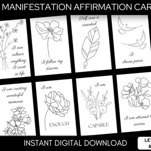 Positive Affirmation Card Deck, Vision Board Printables, Manifesting ...