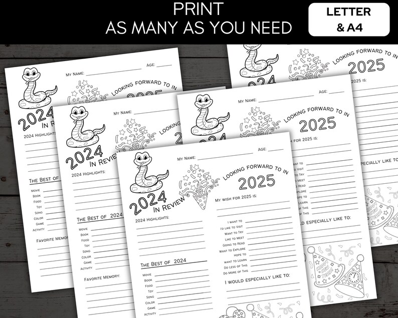 Kids Year in Review, Printable New Years Activity, 2025 New Year ...