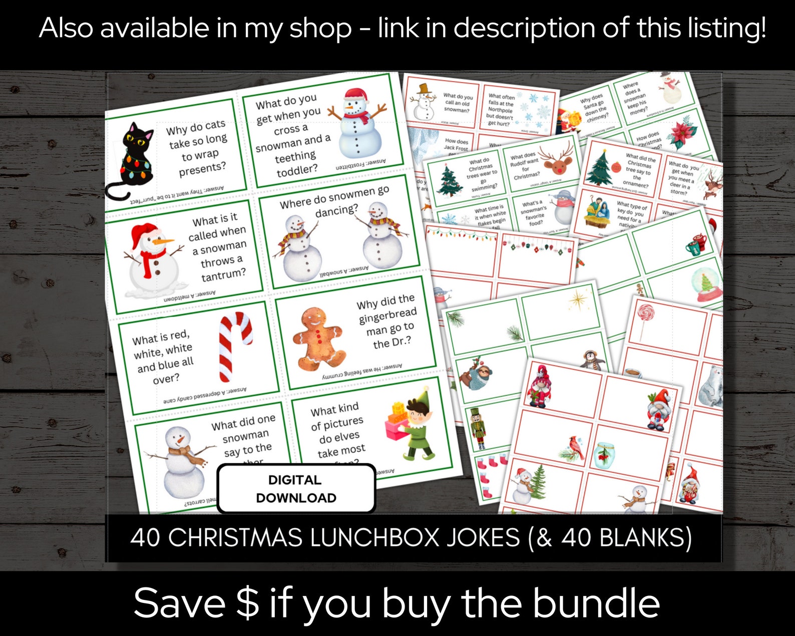 Christmas Lunch Box Jokes, Holiday Lunchbox Jokes, Fall Lunch Box Notes ...