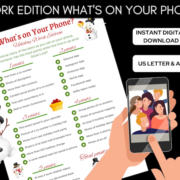 Christmas Whats on Your Phone - Etsy