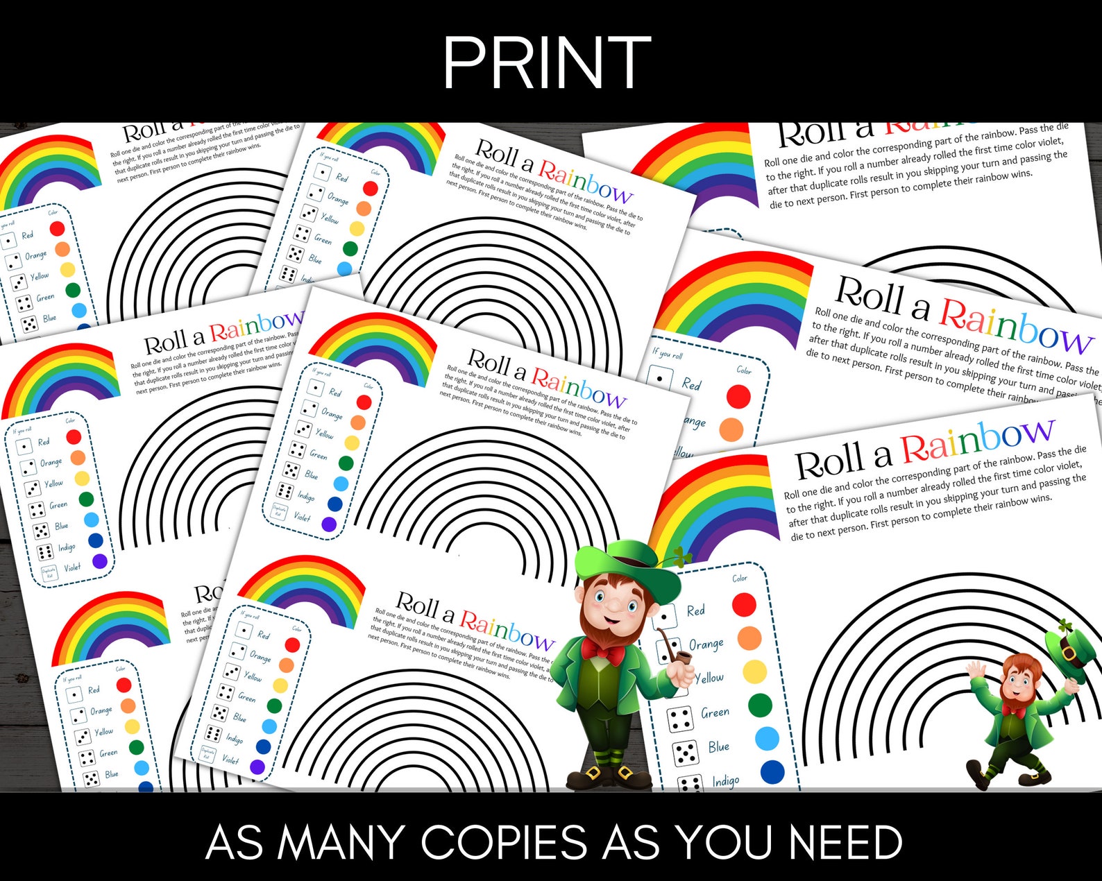 Roll a Rainbow Dice Game, St Patricks Day Game, Classroom Games, St ...