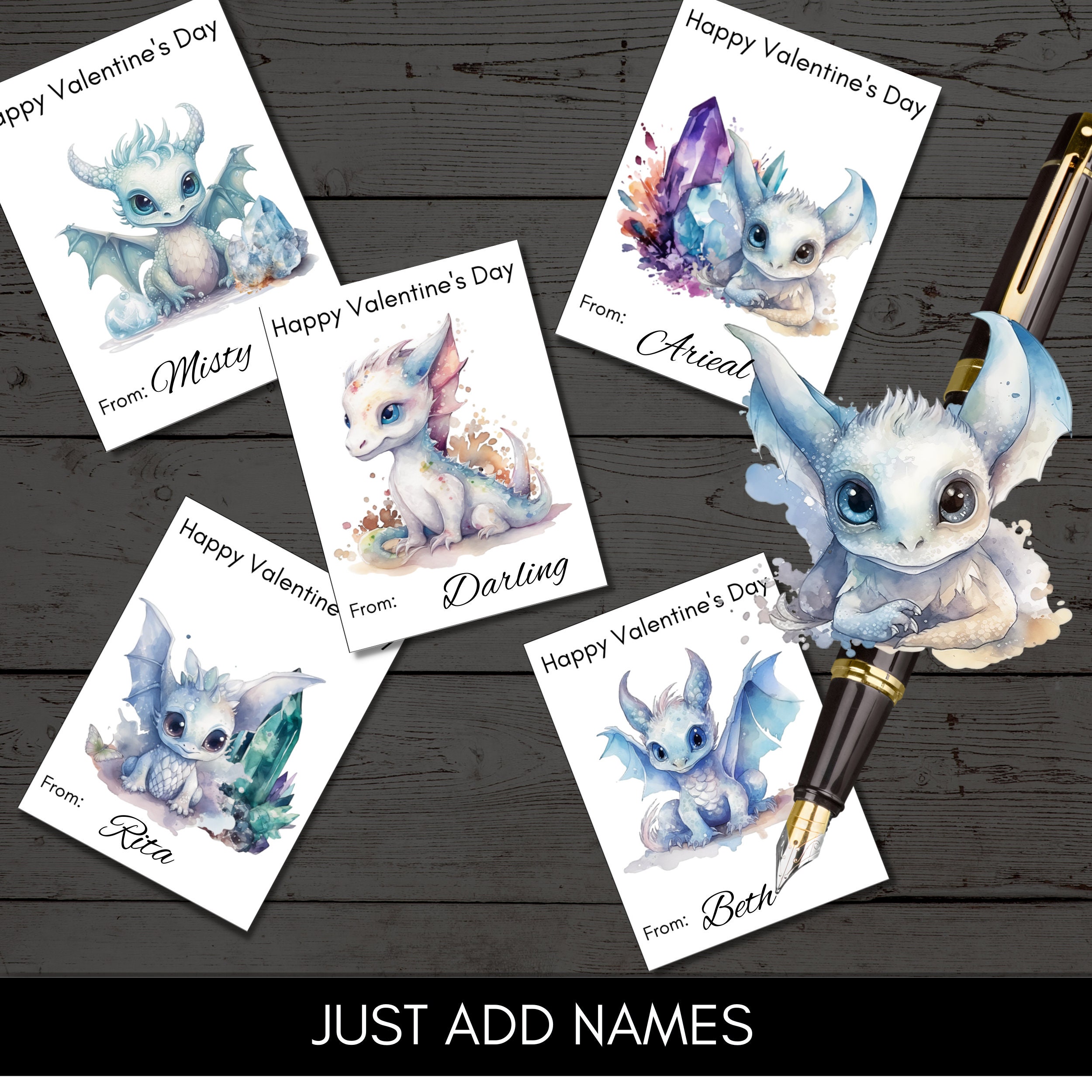 Dragon Valentines Day Cards, Dragon Classroom Valentines, Class ...