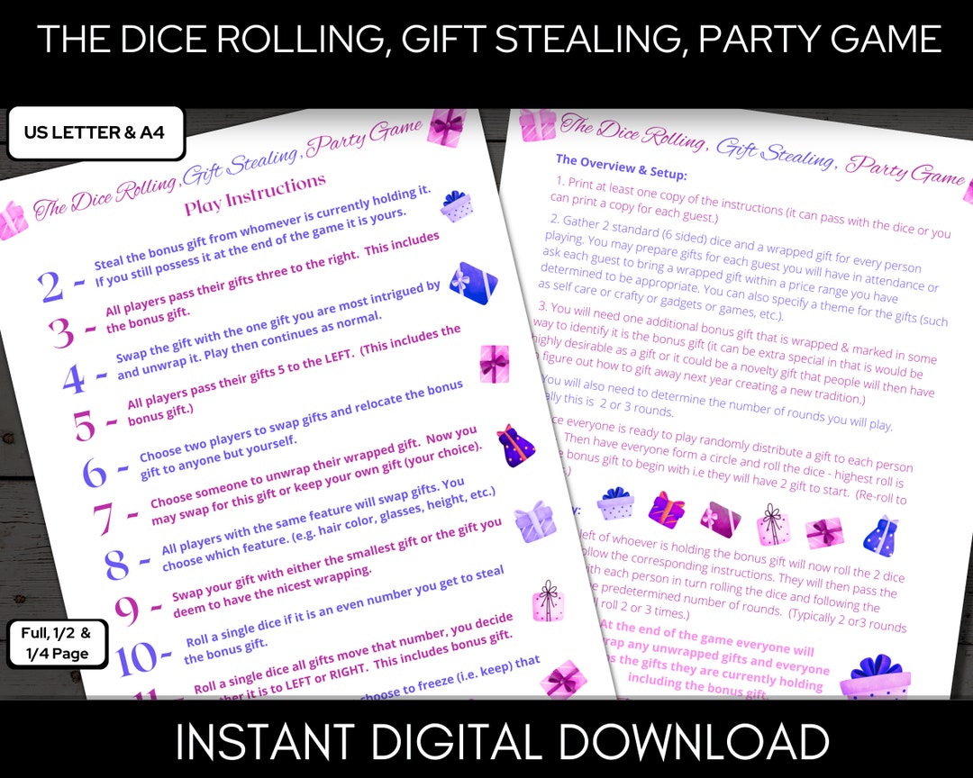 Valentine Dice Rolling Gift Stealing Party Game the Yankee Swap Gift ...