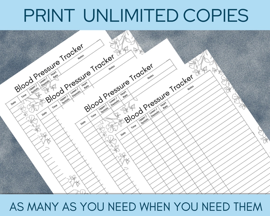 Blood Pressure Log, Blood Pressure Colorable Printable, Blood Pressure ...