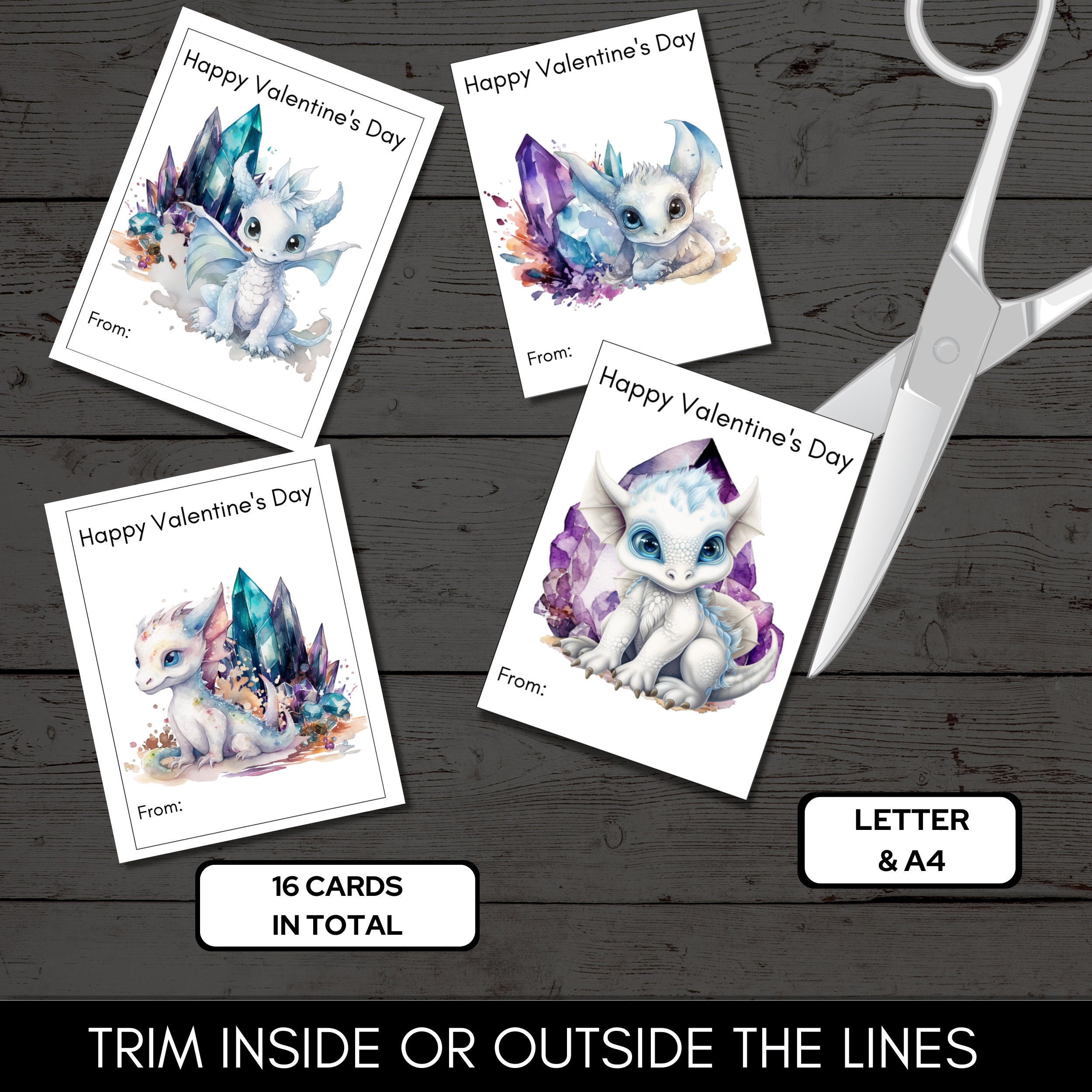 Dragon Valentines Day Cards, Dragon Classroom Valentines, Class ...