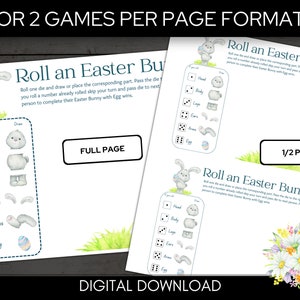 Roll an Easter Bunny Dice Game, Easter Game, Classroom Games, Easter ...