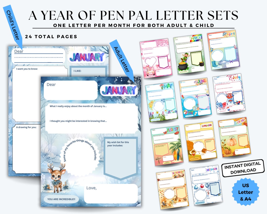 Year of Penpal Letters | Great Grandma Gift | Grandma Gift ...
