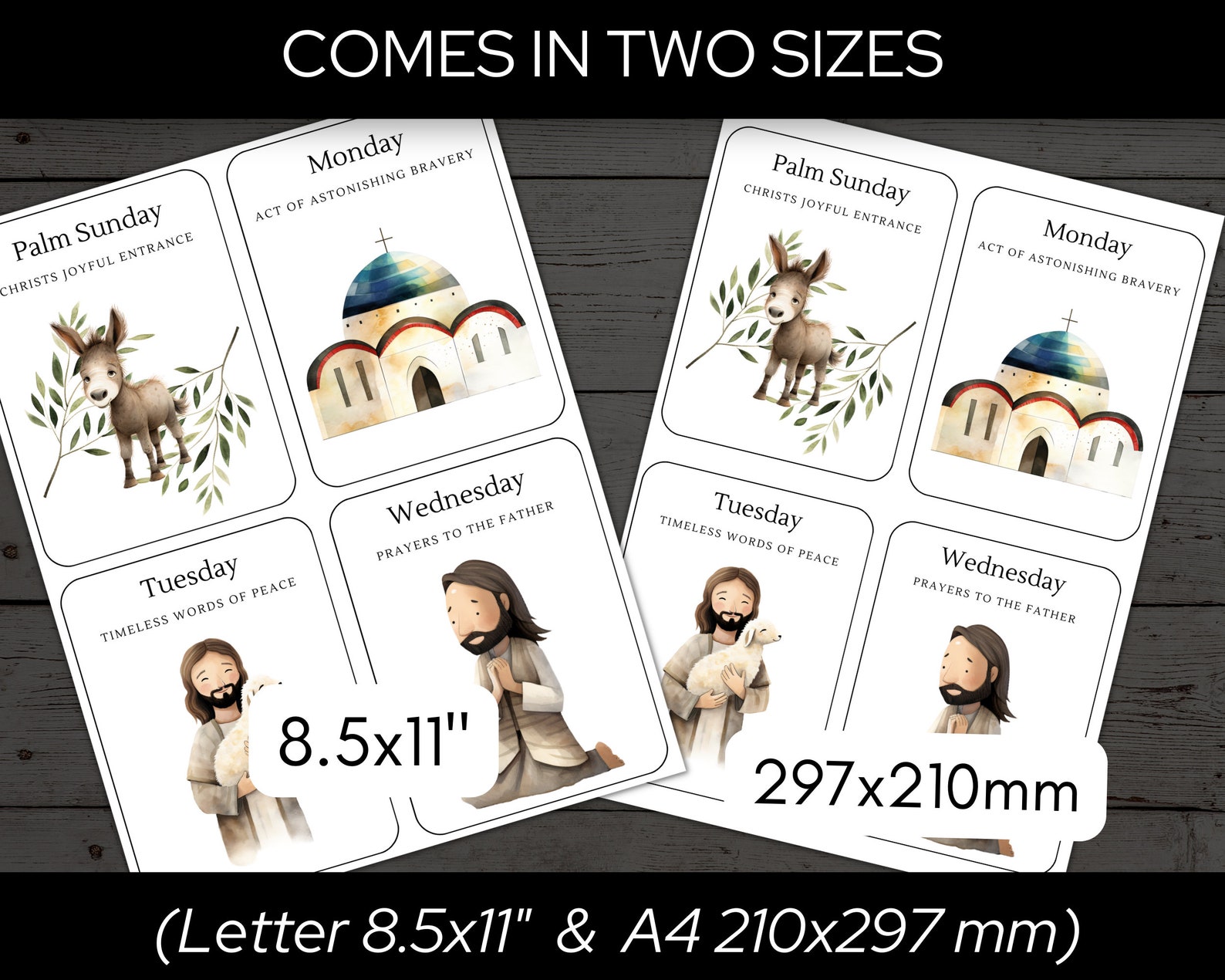 Christian Easter Holy Week Advent Study Cards, Holy Week Printable ...