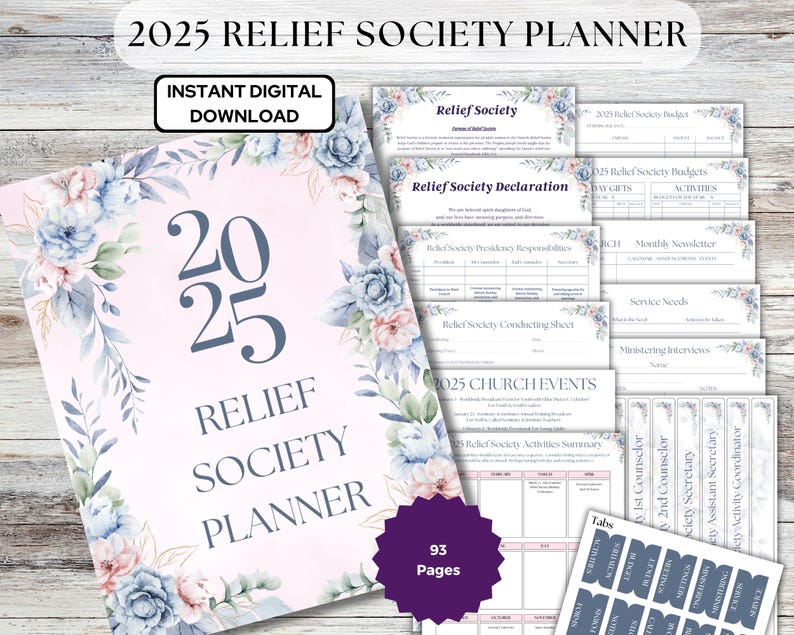 2025 LDS Relief Society Planner With Calendar, Come Follow Me Schedule ...