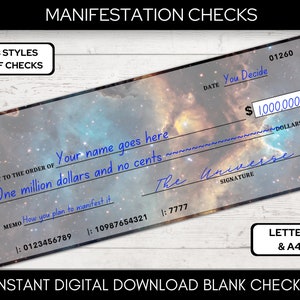 Manifestation Check, Vision Board Checks, Vision Board Printables ...