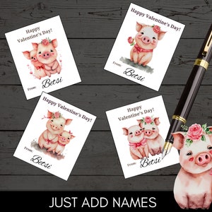 Funny Cute Pig Valentine Cards - Letter & A4 - Etsy