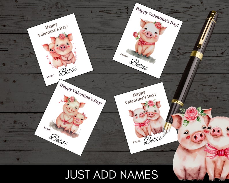 Funny Cute Pig Valentine Cards - Letter & A4 - Etsy