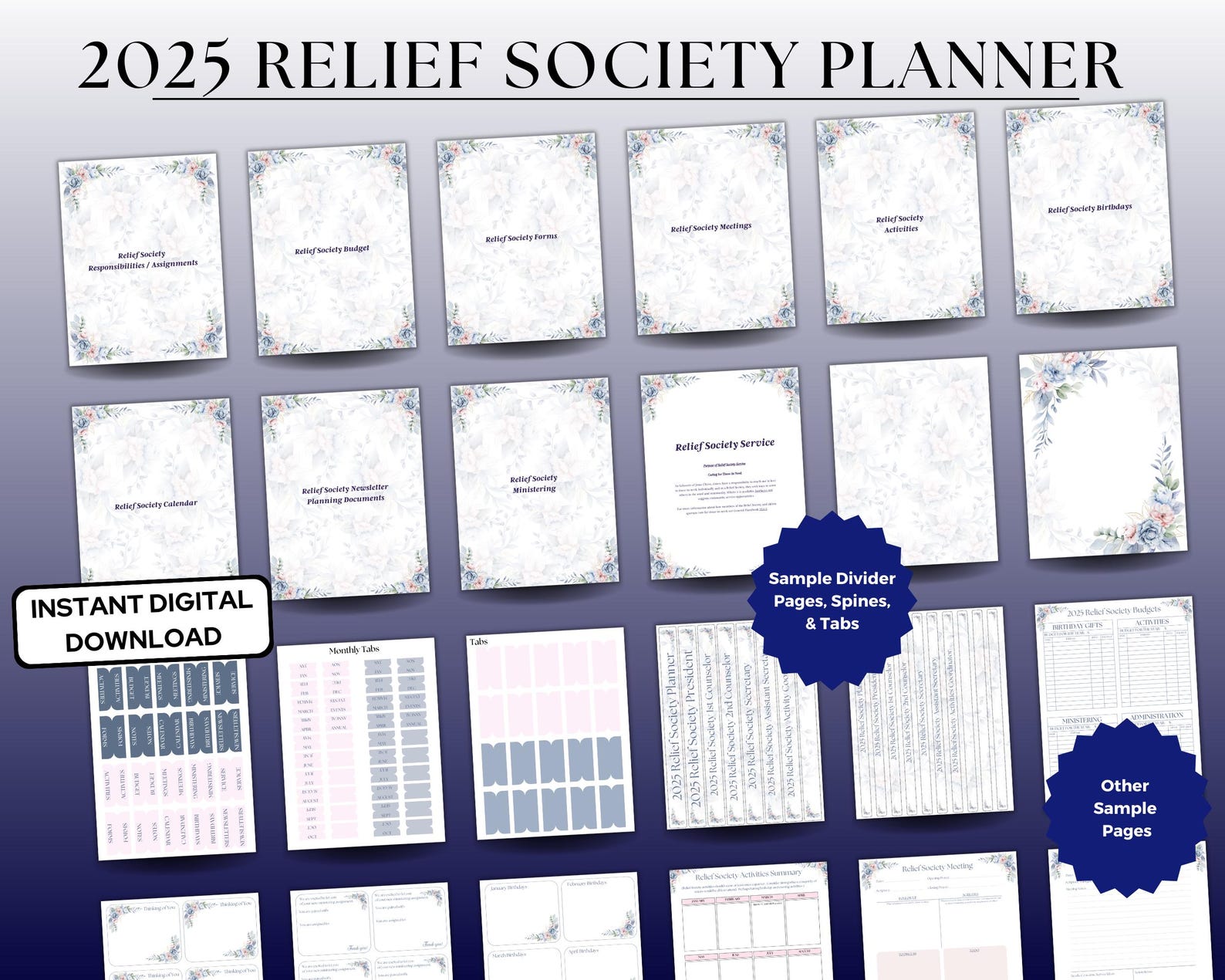 2025 LDS Relief Society Planner With Calendar, Come Follow Me Schedule ...