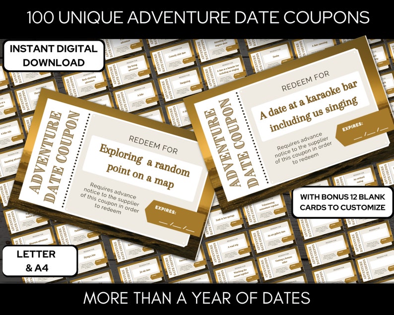 Date Night, Love Coupons, 100 Date Night Ideas, Adventure Coupon Book ...