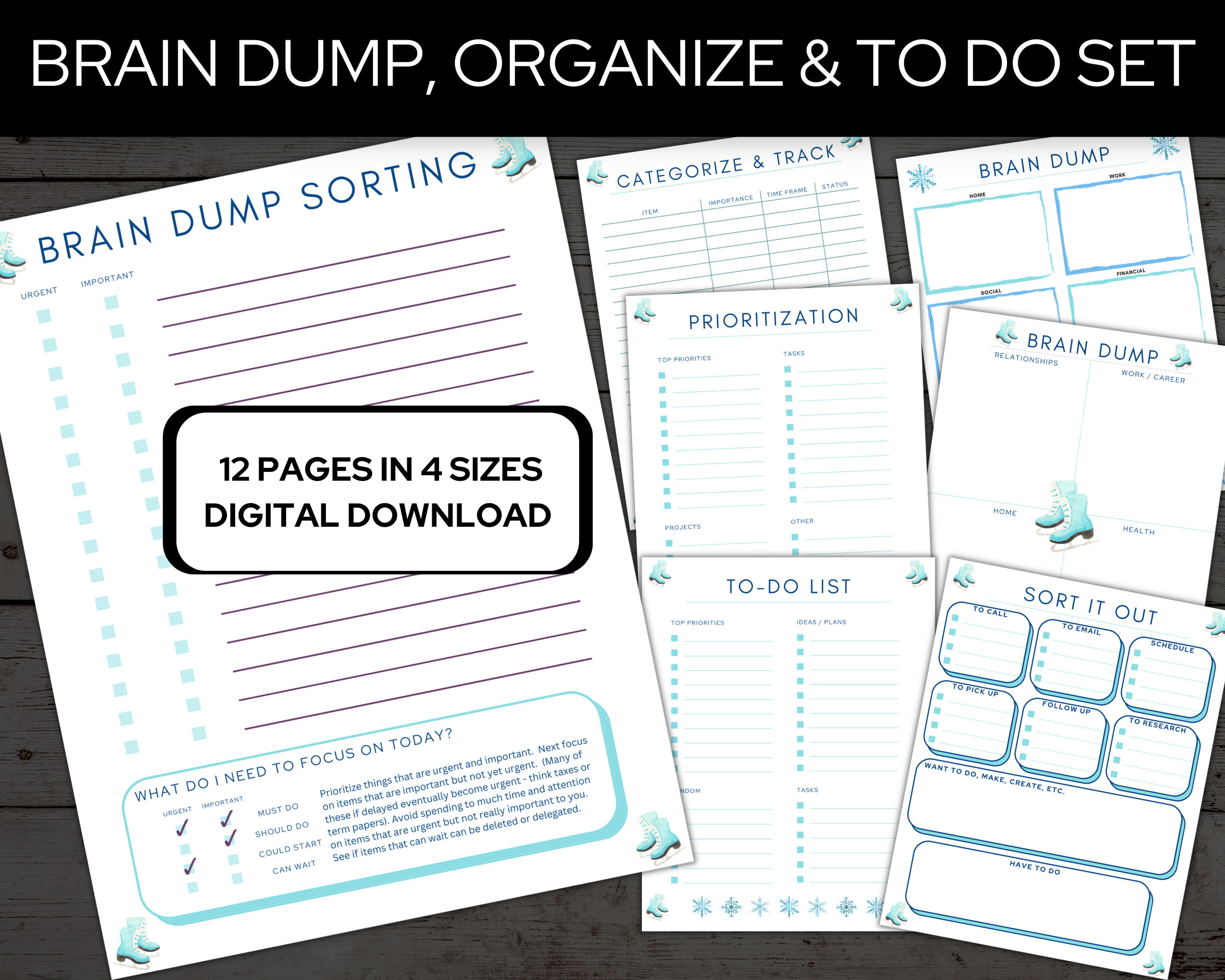 ADHD Brain Dump Printable, To-do List Template, Productivity Planner ...
