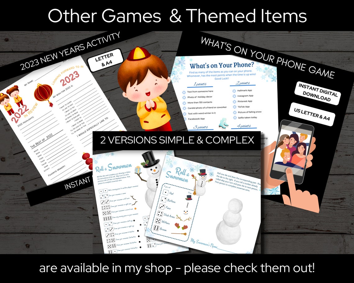 New Years Photo Scavenger Hunt Scavenger Hunt Printable New - Etsy