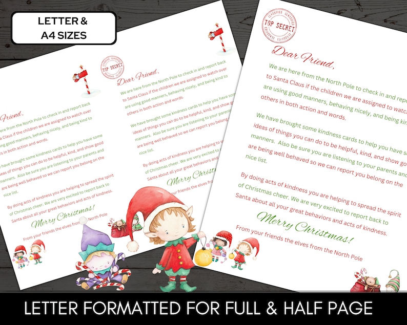 56 Elf Kindness Advent Calendar Cards With Elf Letter | Unique Advent ...