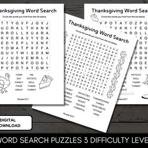 Thanksgiving Word Search Printable Games, Friendsgiving Games ...