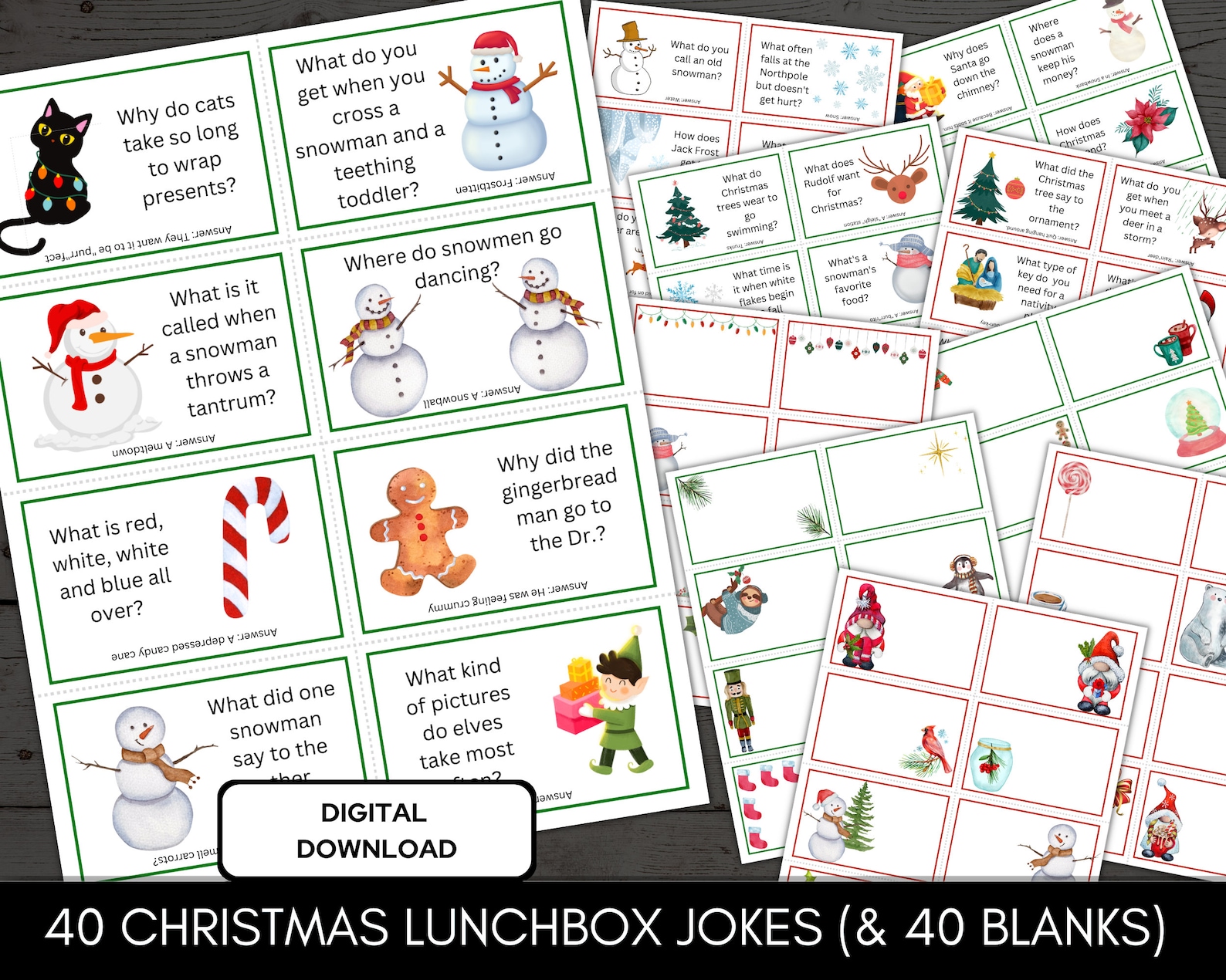 Christmas Lunch Box Jokes, Holiday Lunchbox Jokes, Fall Lunch Box Notes ...