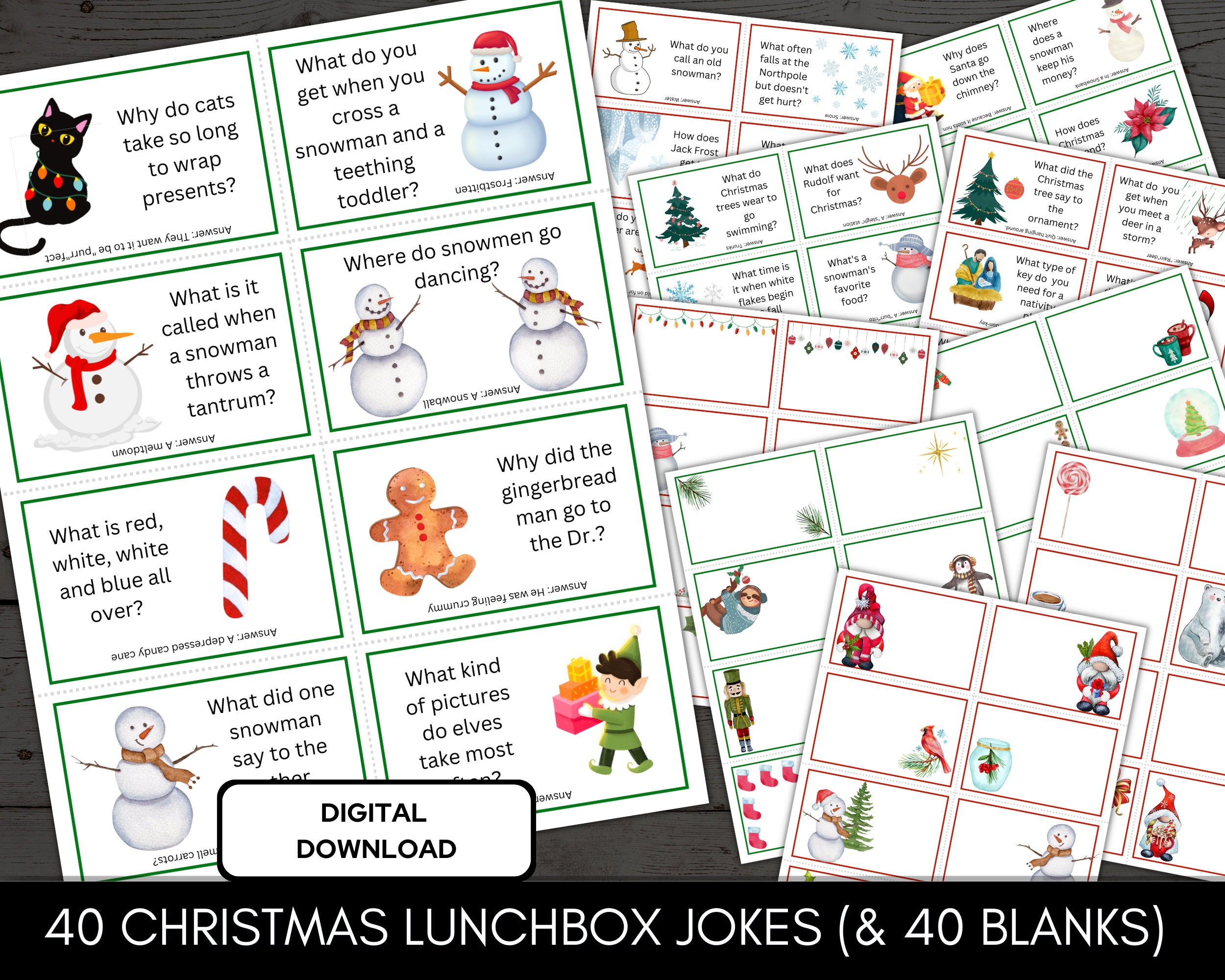 Christmas Lunch Box Jokes, Holiday Lunchbox Jokes, Fall Lunch Box Notes ...