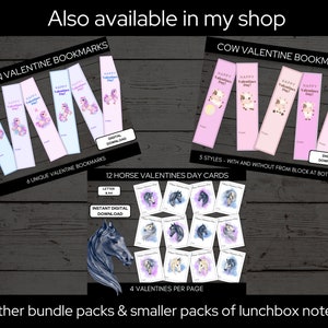 Horse Valentine Bookmarks | Printable Bookmarks for Classroom ...
