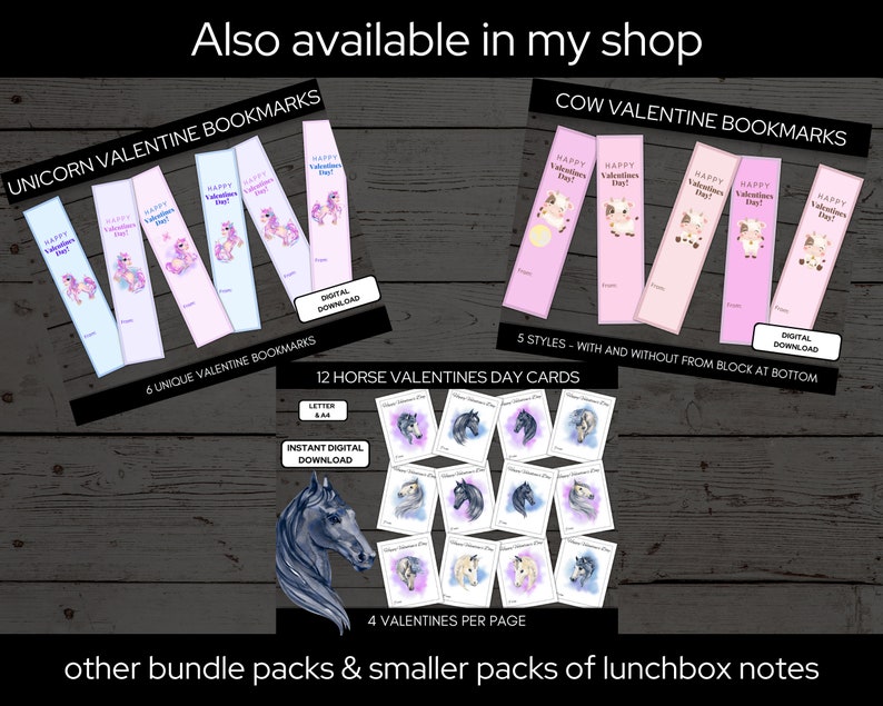 Horse Valentine Bookmarks Printable Bookmarks for Classroom - Etsy