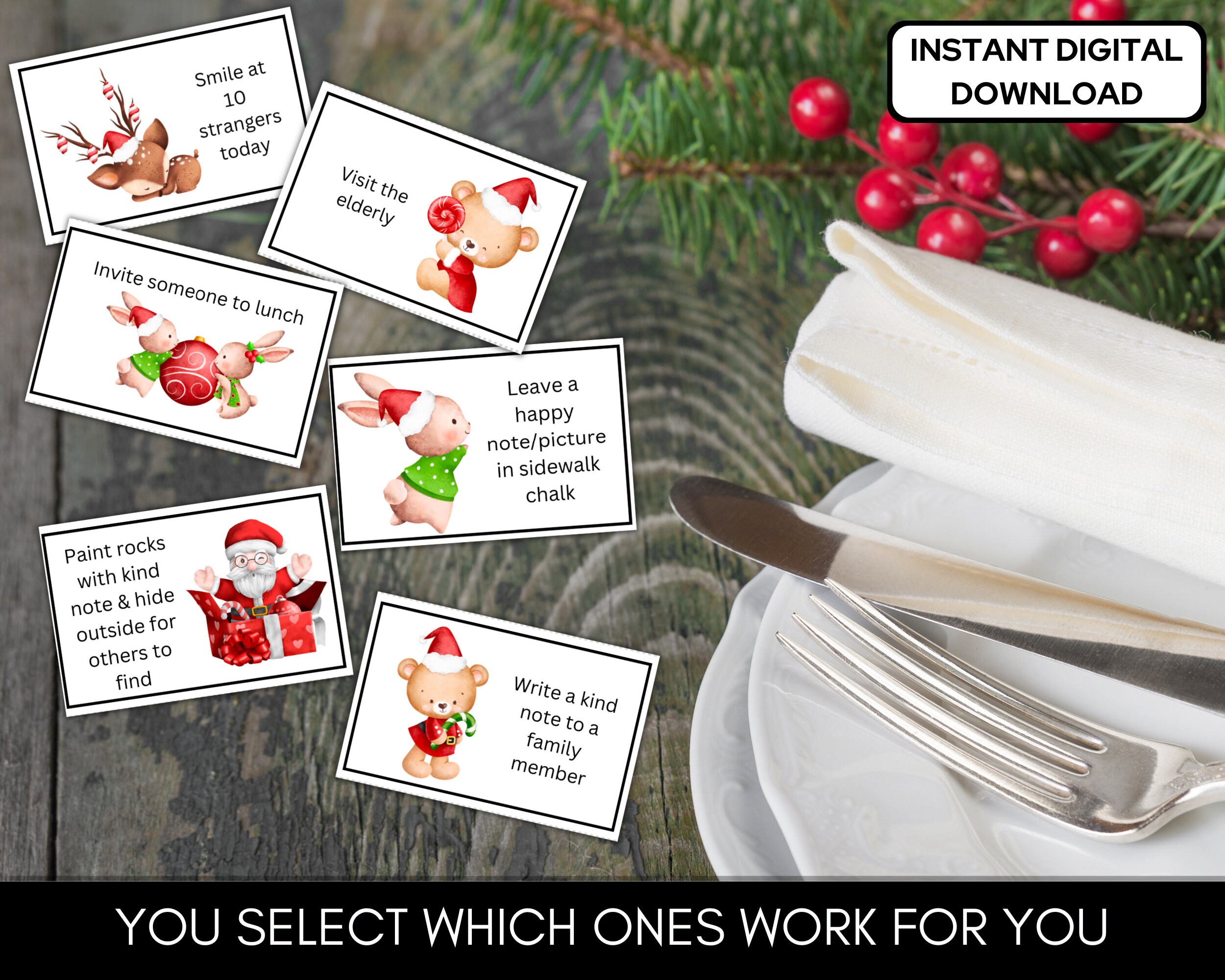 64 Kindness Advent Calendar Cards | Unique Advent Activity Cards ...