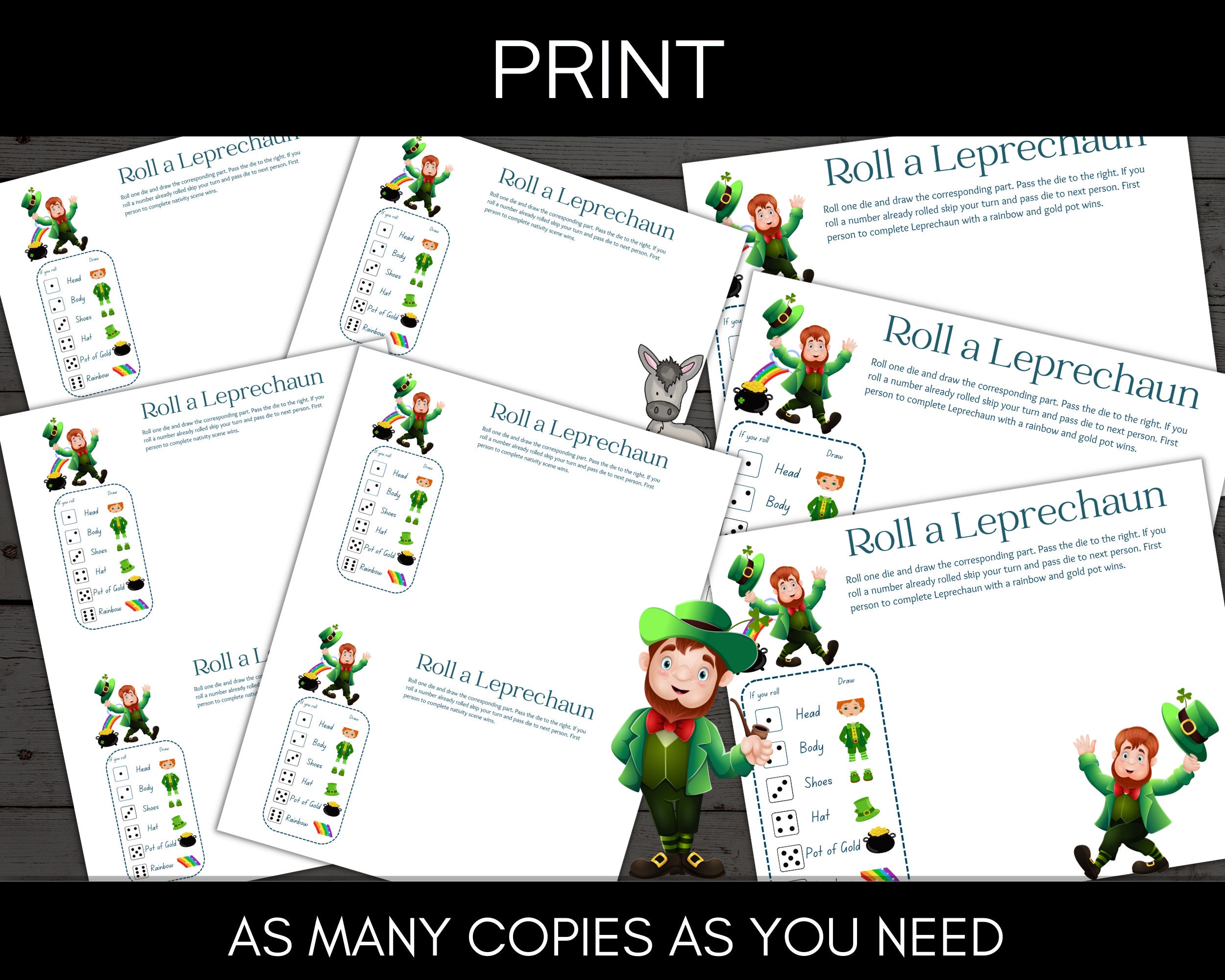 Roll a Leprechaun Dice Game, St Patricks Day Game, Classroom Games, St ...