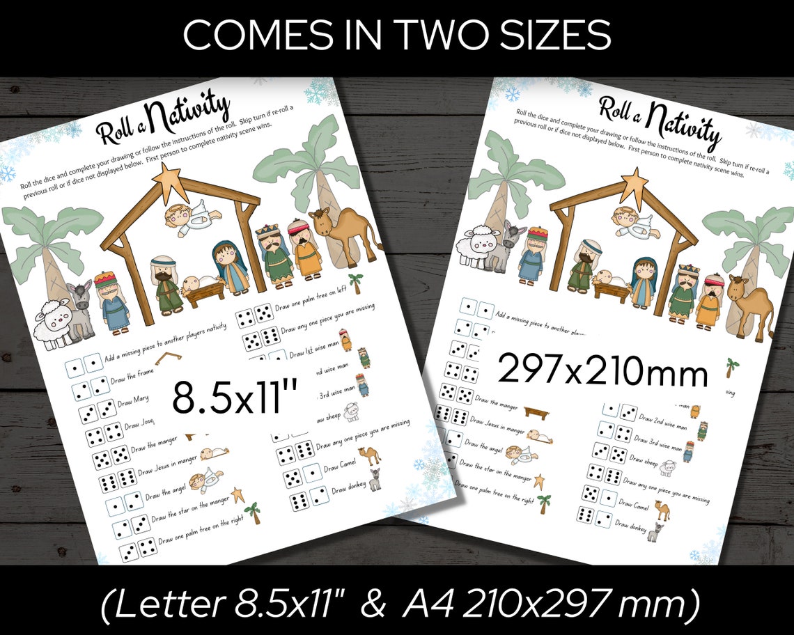 Roll a Nativity Christmas Dice Game Printable, Great Christian Holiday ...