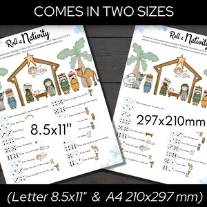 Roll a Nativity Christmas Dice Game Printable, Great Christian Holiday ...