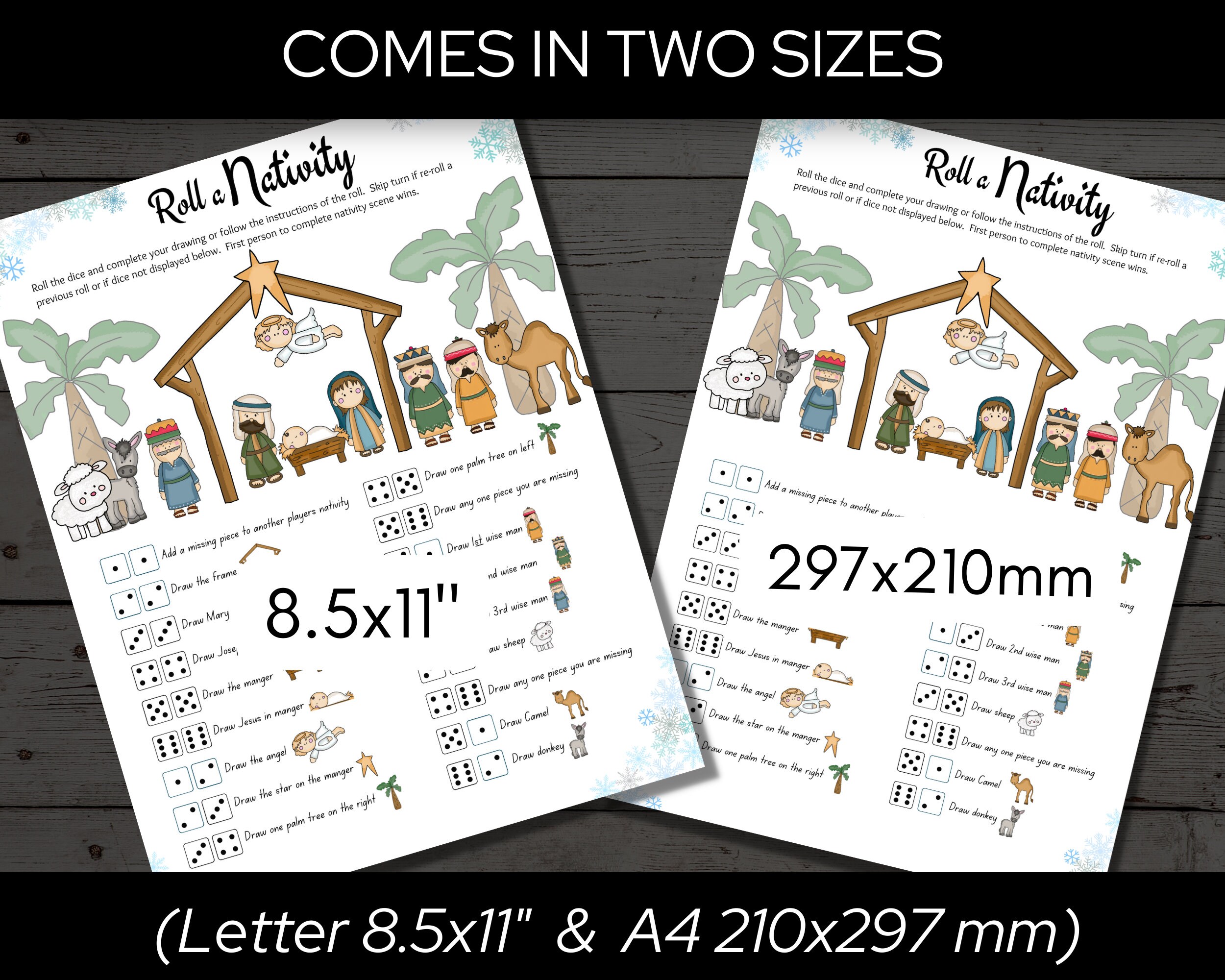 Roll a Nativity Christmas Dice Game Printable, Great Christian Holiday ...