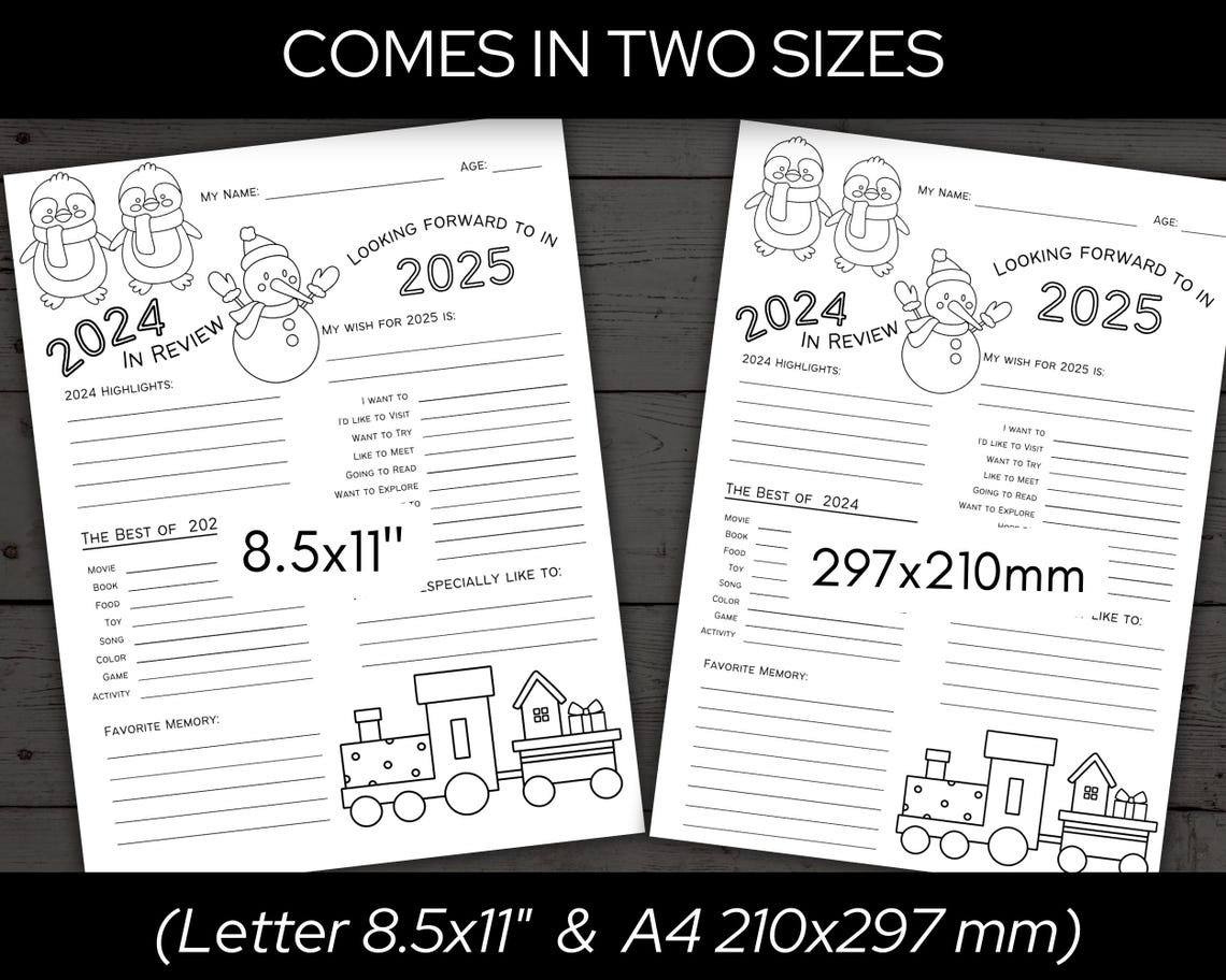 Kids Year in Review, Printable New Years Activity, 2025 New Year ...