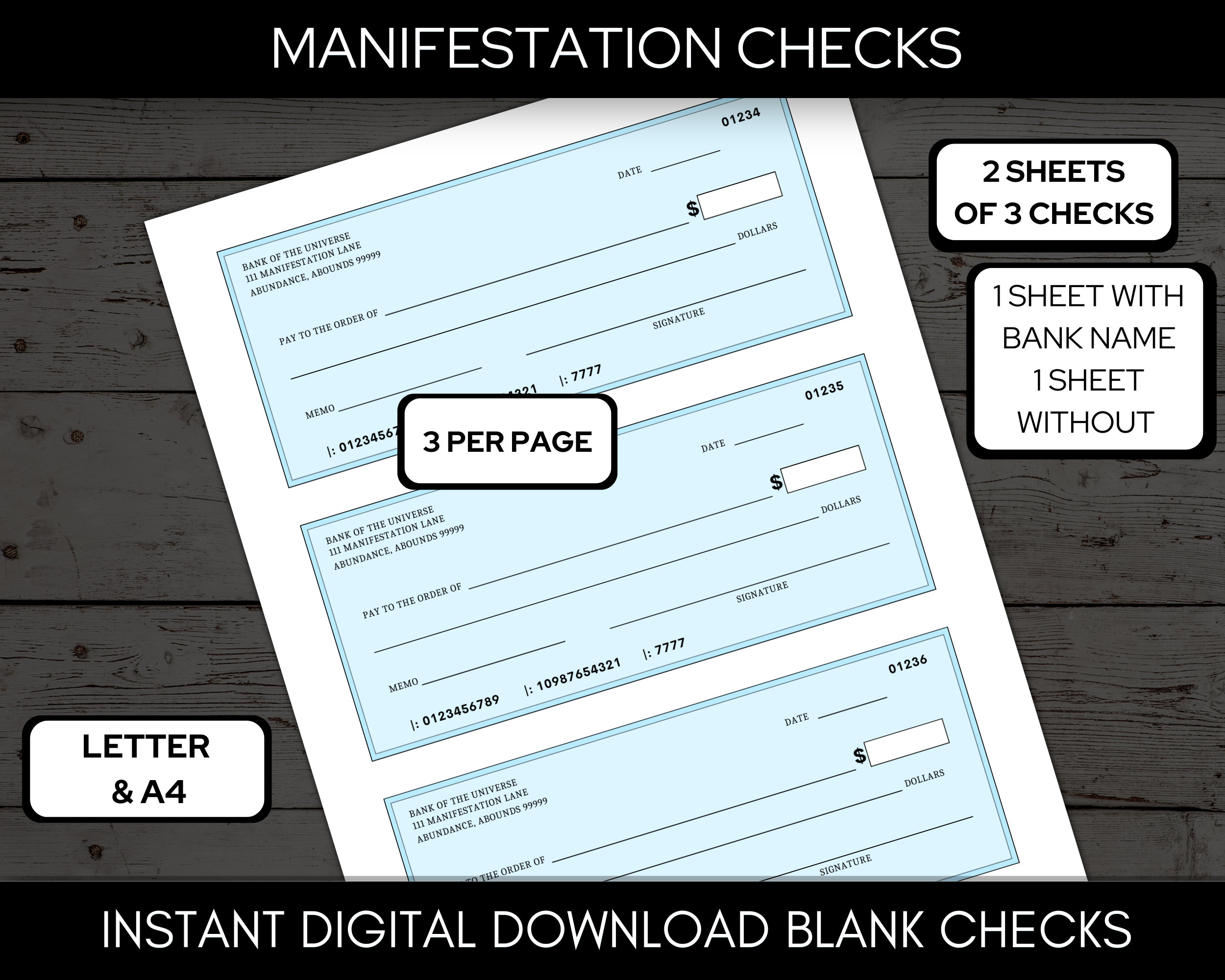 Manifestation Check, Vision Board Checks, Vision Board Printables ...