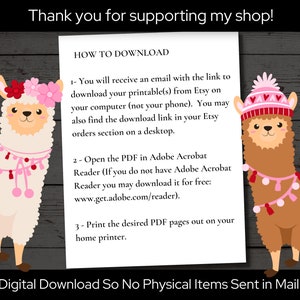 16 Printable Llama Alpaca Classroom Valentines - Letter & A4 - Etsy