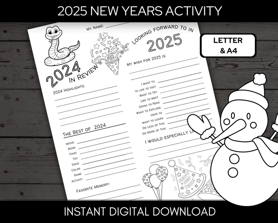 Kids Year in Review, Printable New Years Activity, 2025 New Year ...