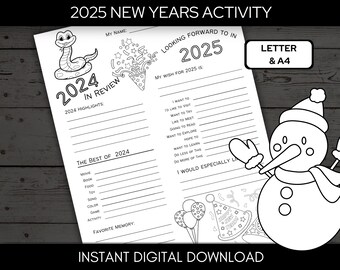 Year in Review ~ New Years Printable Activity - Etsy