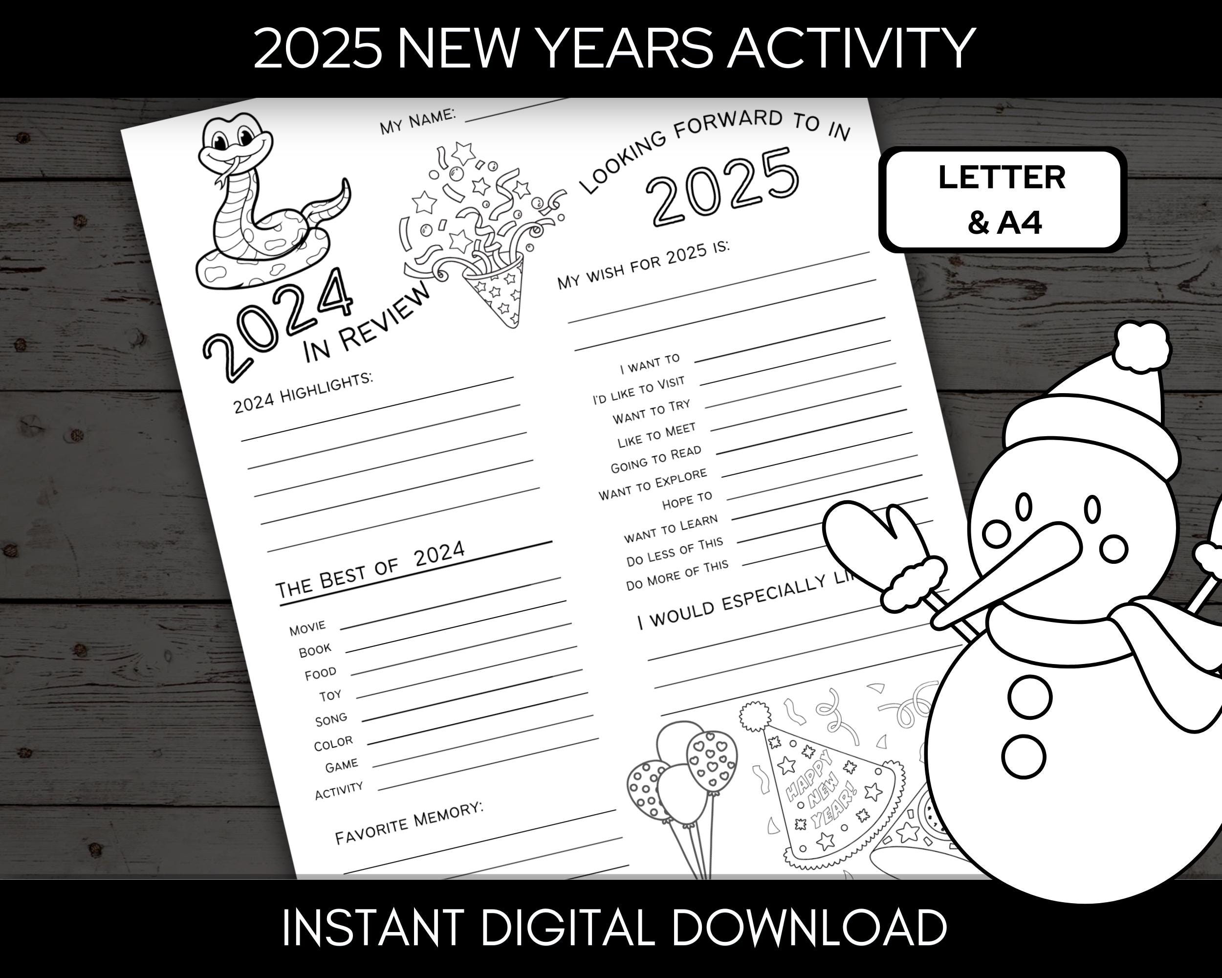 Kids Year in Review, Printable New Years Activity, 2025 New Year ...
