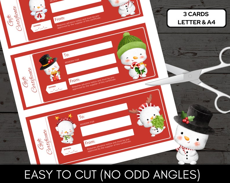 Printable Christmas Gift Certificate / Redeemable Voucher - Etsy