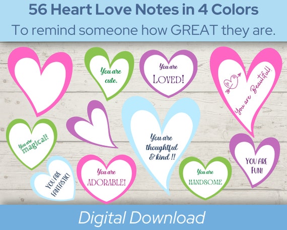Heart Shaped Love Notes Door Notes for Valentine's Day - Etsy