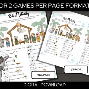 Roll a Nativity Christmas Dice Game Printable, Great Christian Holiday ...