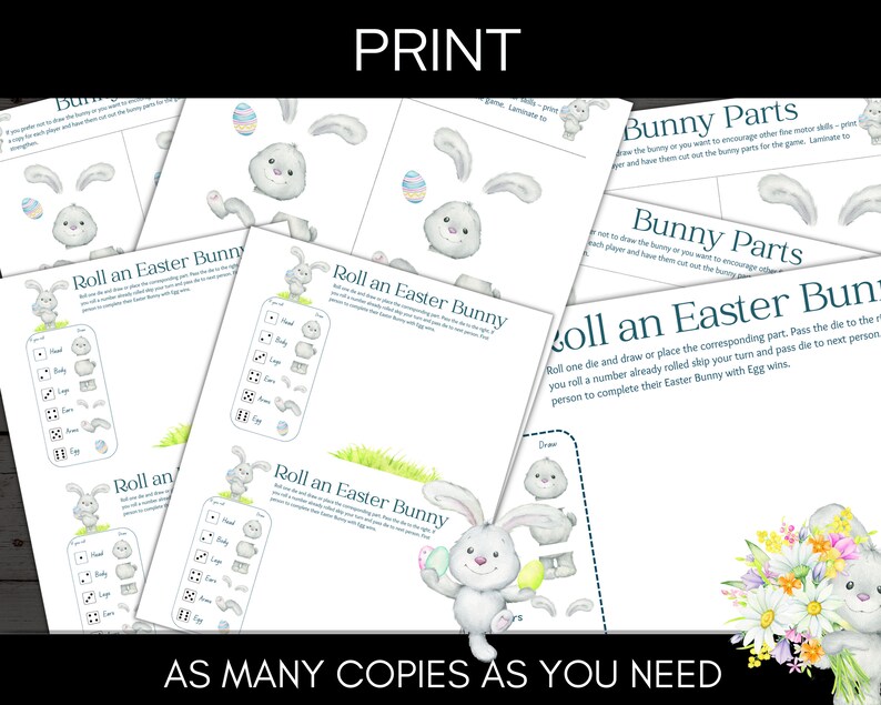 Roll an Easter Bunny Dice Game, Easter Game, Classroom Games, Easter ...