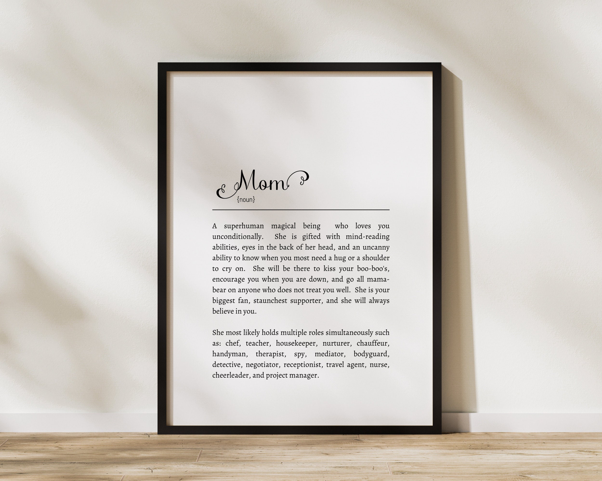 Mom Definition Print, Gift for Mom, First Time Mom Gift, Mom Gift From ...