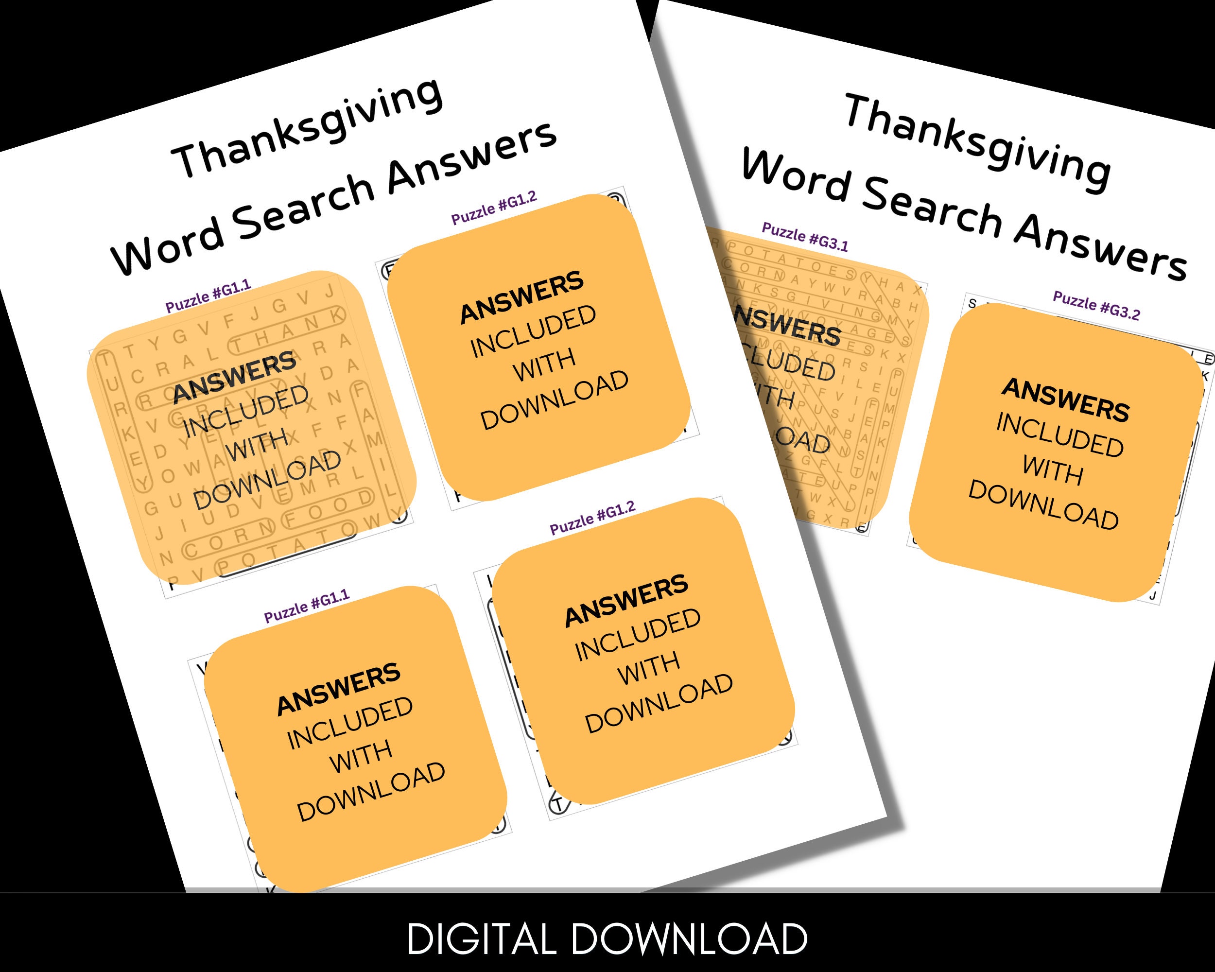 Thanksgiving Word Search Printable Games, Friendsgiving Games ...