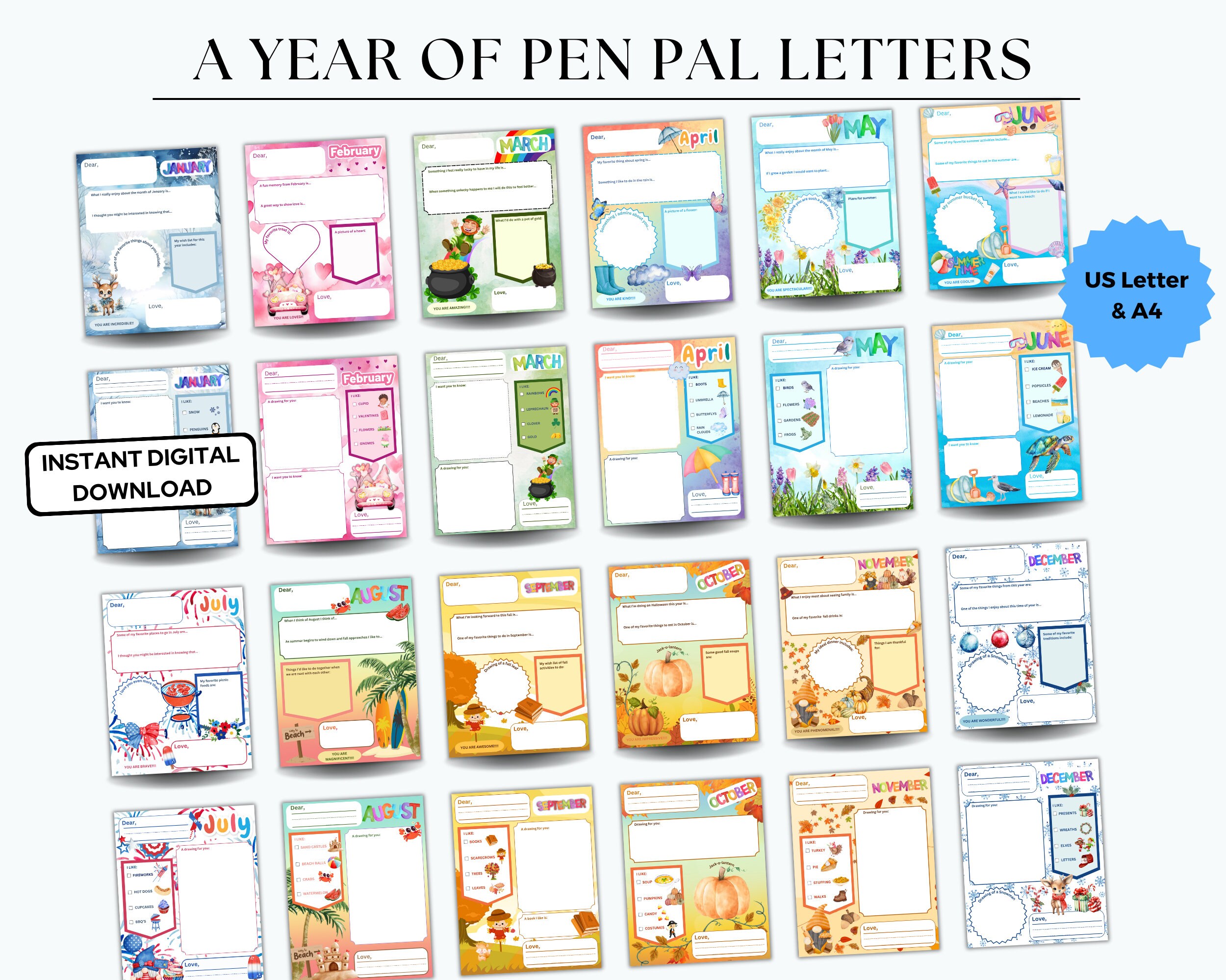Year of Penpal Letters | Great Grandma Gift | Grandma Gift ...