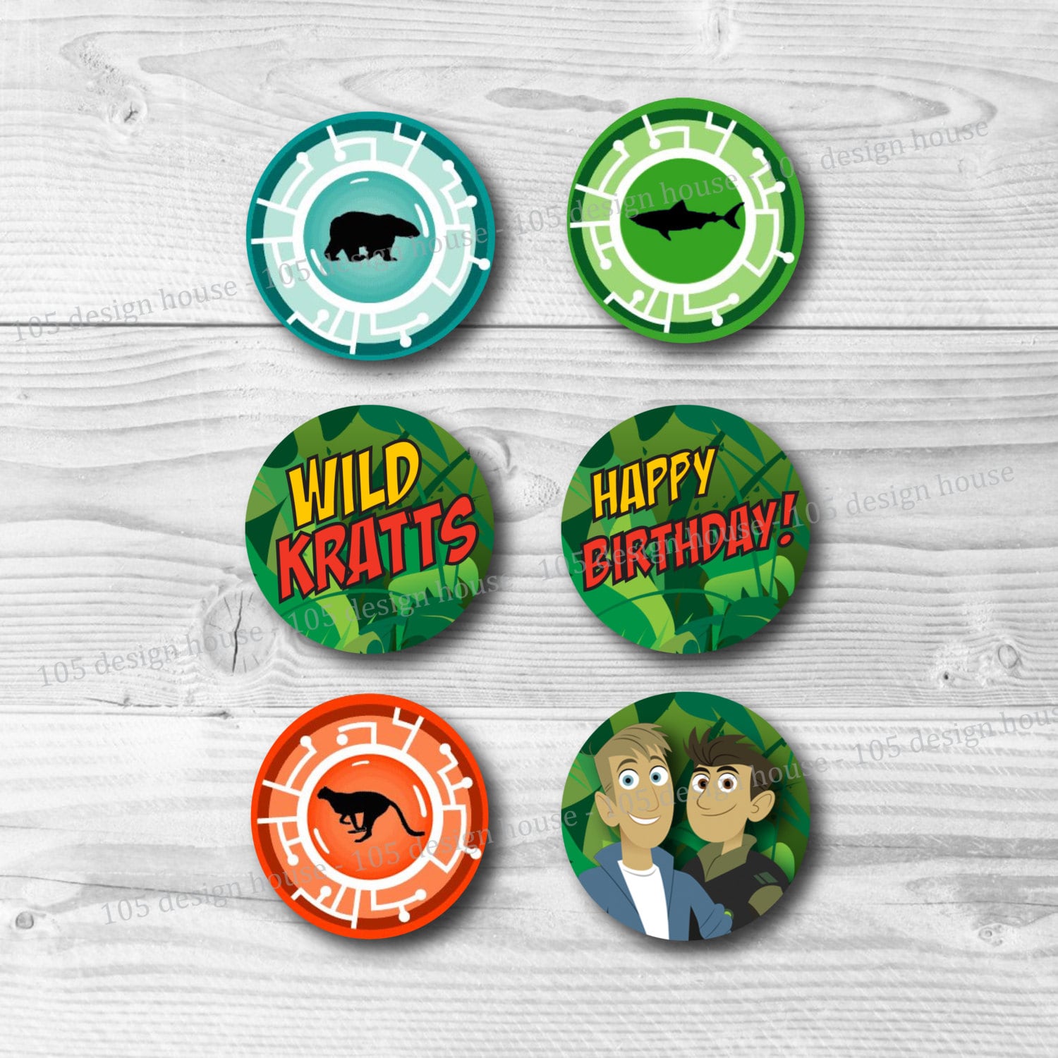 Wild Kratts Cupcake Toppers Printable 2" INSTANT DOWNLOAD Cupcake ...
